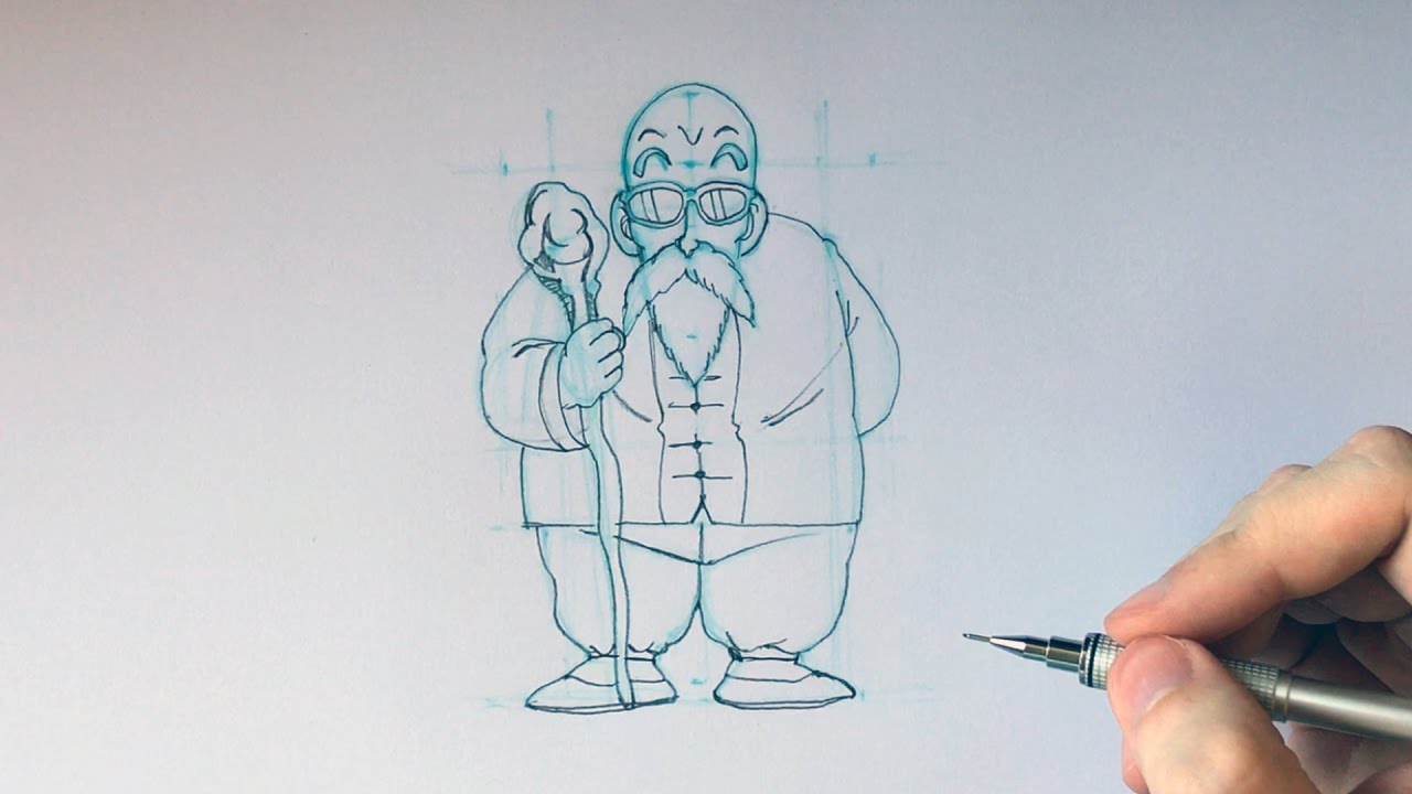 FAIL! | How to Draw and Color Master Roshi | Beginner Step by Step ...