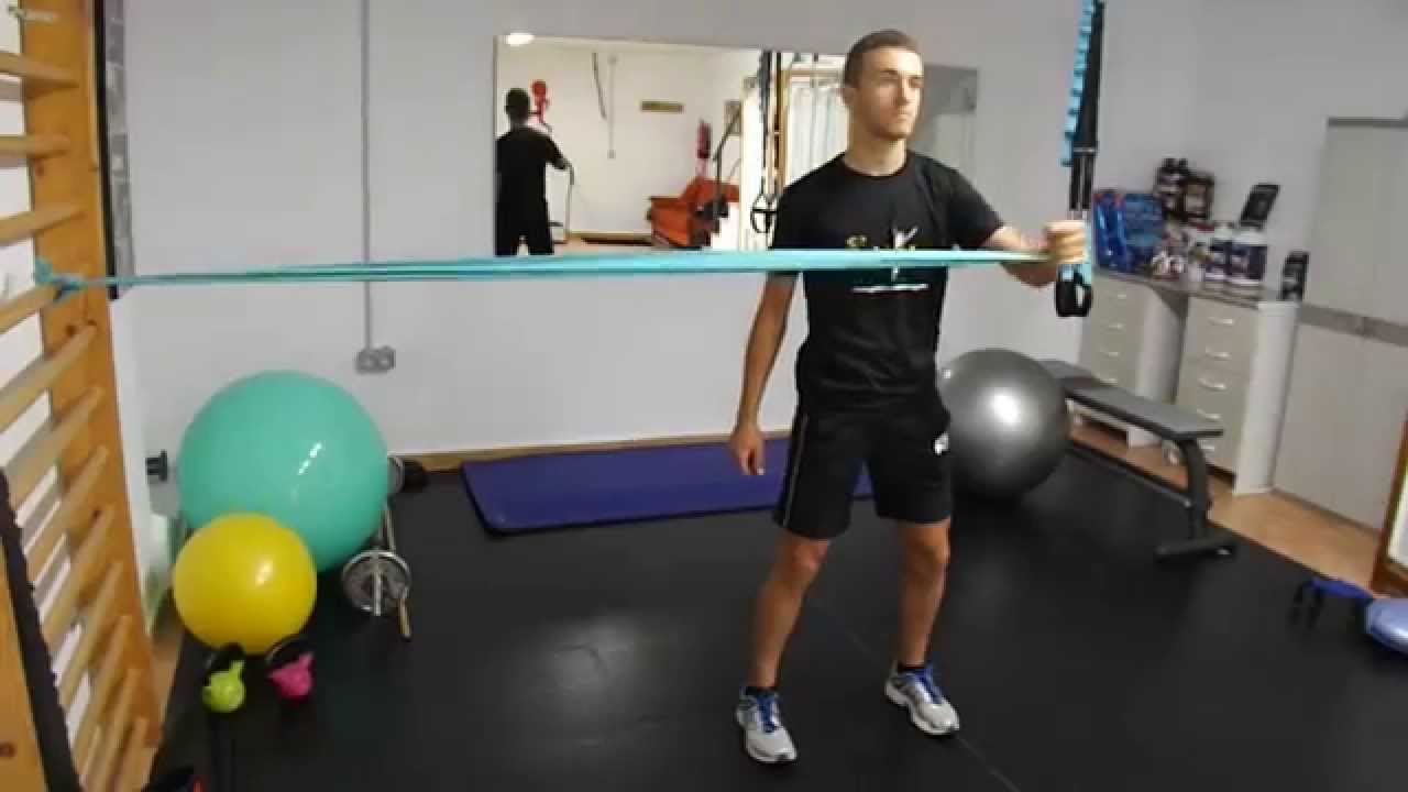abducción de brazo con tensor 2 (banda elástica) deporte, salud ...