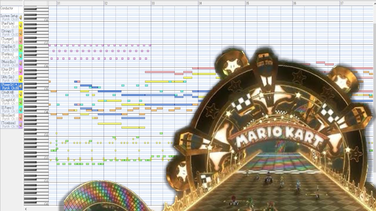 マリオカート8DX N64 レインボーロード BGM MIDI Mario Kart 8 Deluxe - N64 Rainbow Road ...