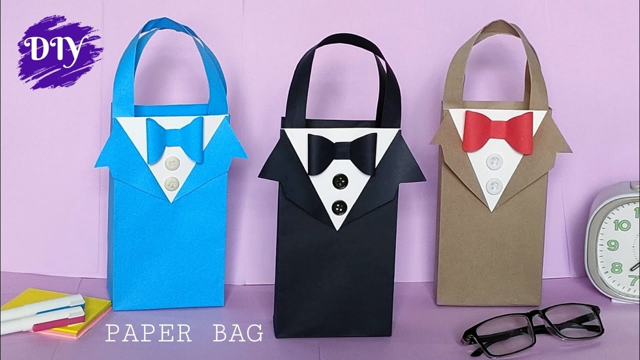 Paper Bag Tutorial | How to Make a Tuxedo Paper Bag | DIY Suit/Tuxedo ...