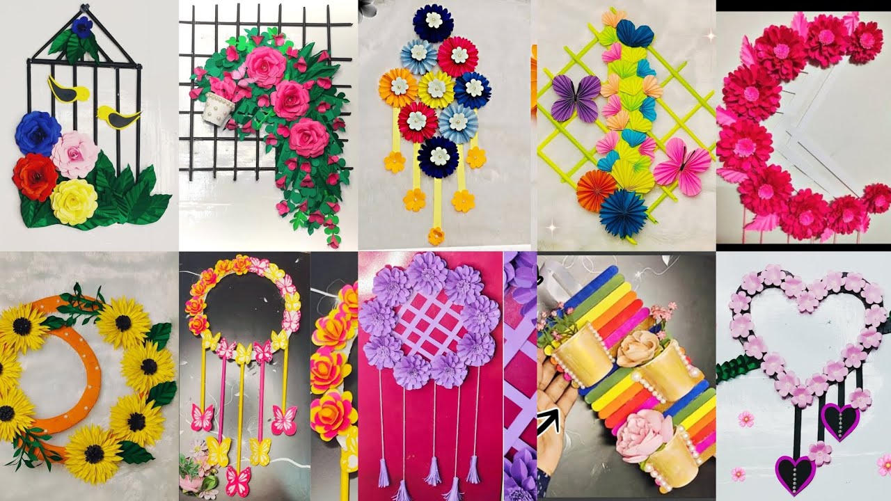 10 wall hanging craft ideas //beautiful handmade wall hanging making ...