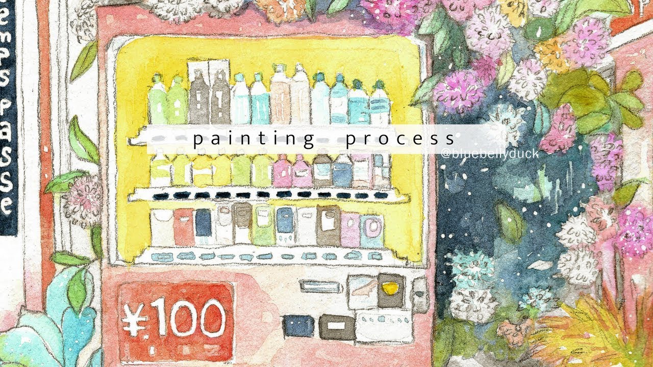 Vending Machine - Watercolor Painting Process - YouTube