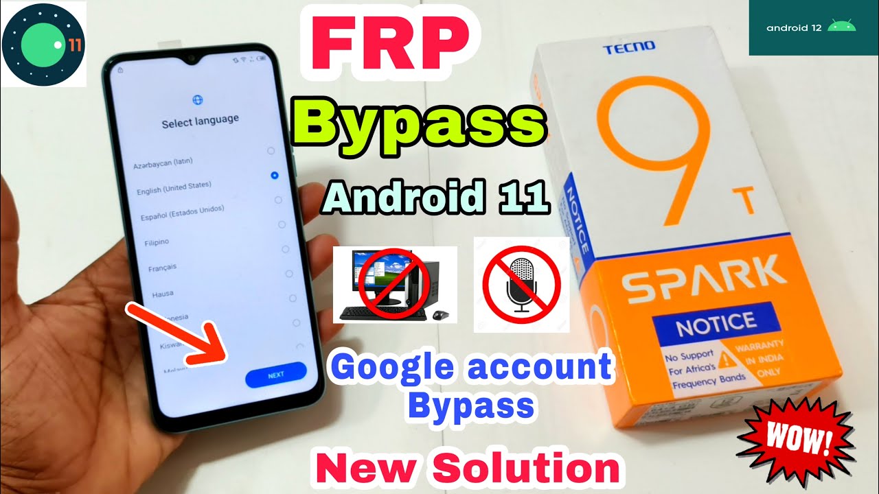 Tecno Spark 9T FRP Bypass Android 11 | Tecno (KG7h) Google Account ...