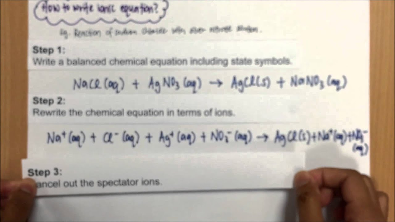 How to write an ionic equation? - YouTube
