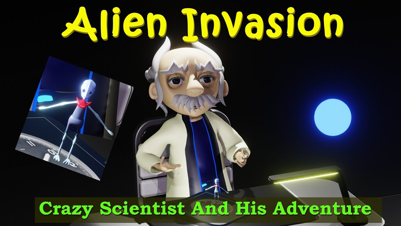 Funny Animated Alien Cartoon | Crazy Scientist And His Adventure ...