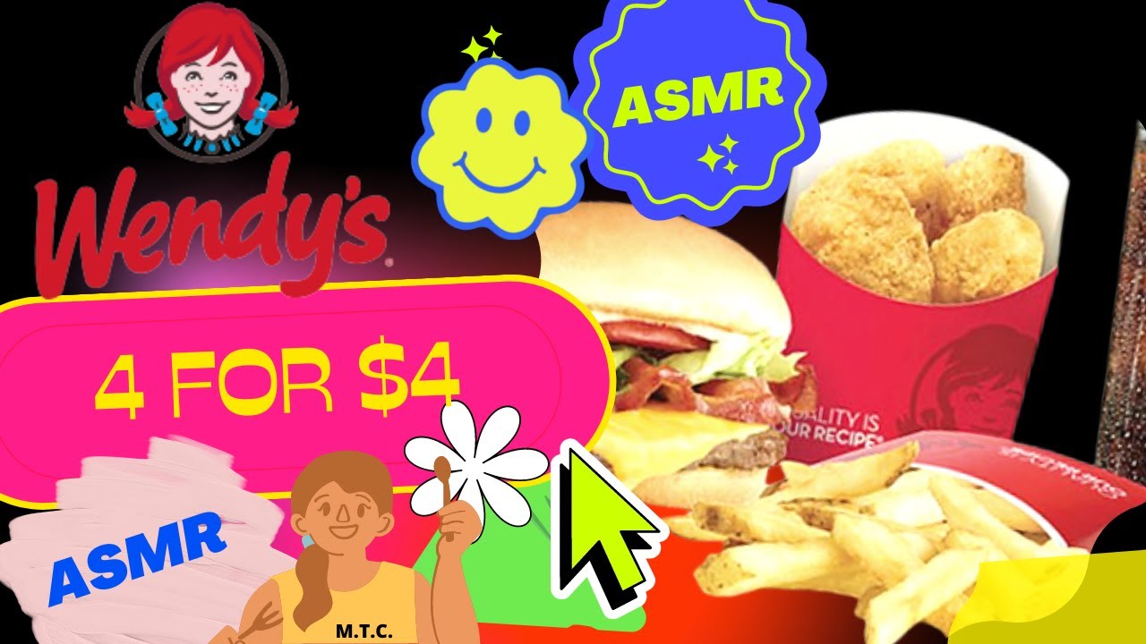 ASMR Wendy’s 4 for $4 - YouTube