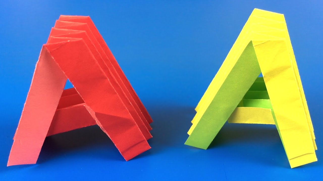 How to make an alphabet A with origami 🟩 make A out of just one paper ...