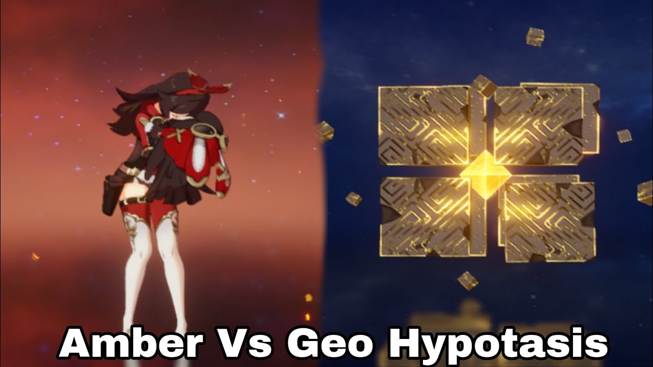 Amber Solo Boss Fight / Geo Hypotasis (No Buff, No Damage) || Genshin ...