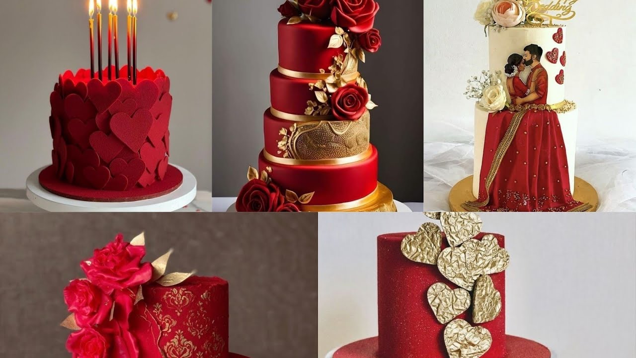 20+ red wedding cake design ideas/ wedding cake designs - YouTube