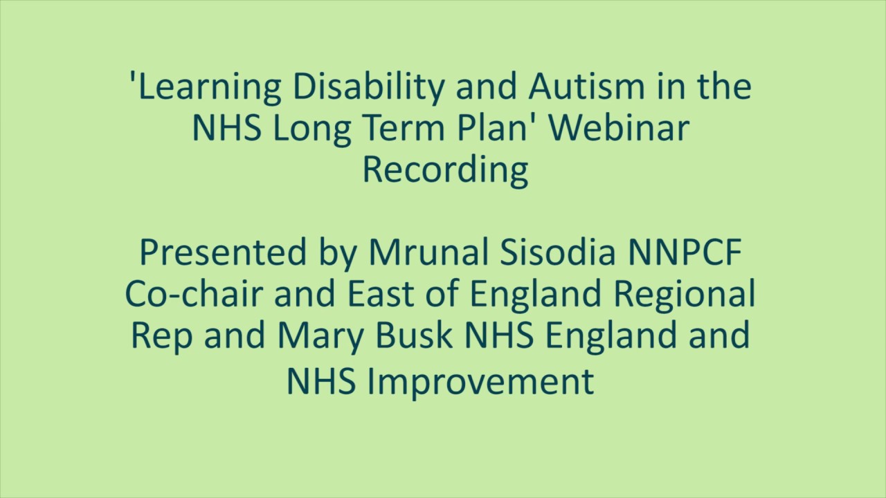 Learning Disability and Autism in the NHS Long Term Plan1 - YouTube