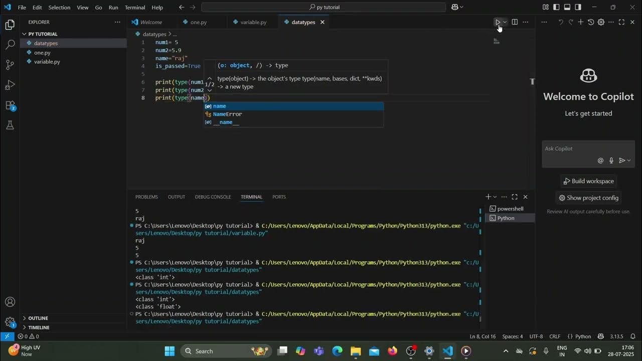 2. Python Tutorial: Variables, Data Types, Comments & print() Made Easy - YouTube
