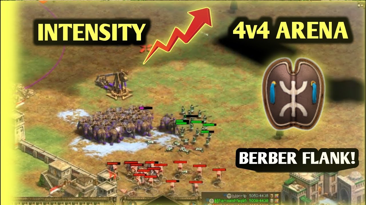 AOE2 : DE, My most intense game, 4v4 Arena, Berber Flank! - YouTube