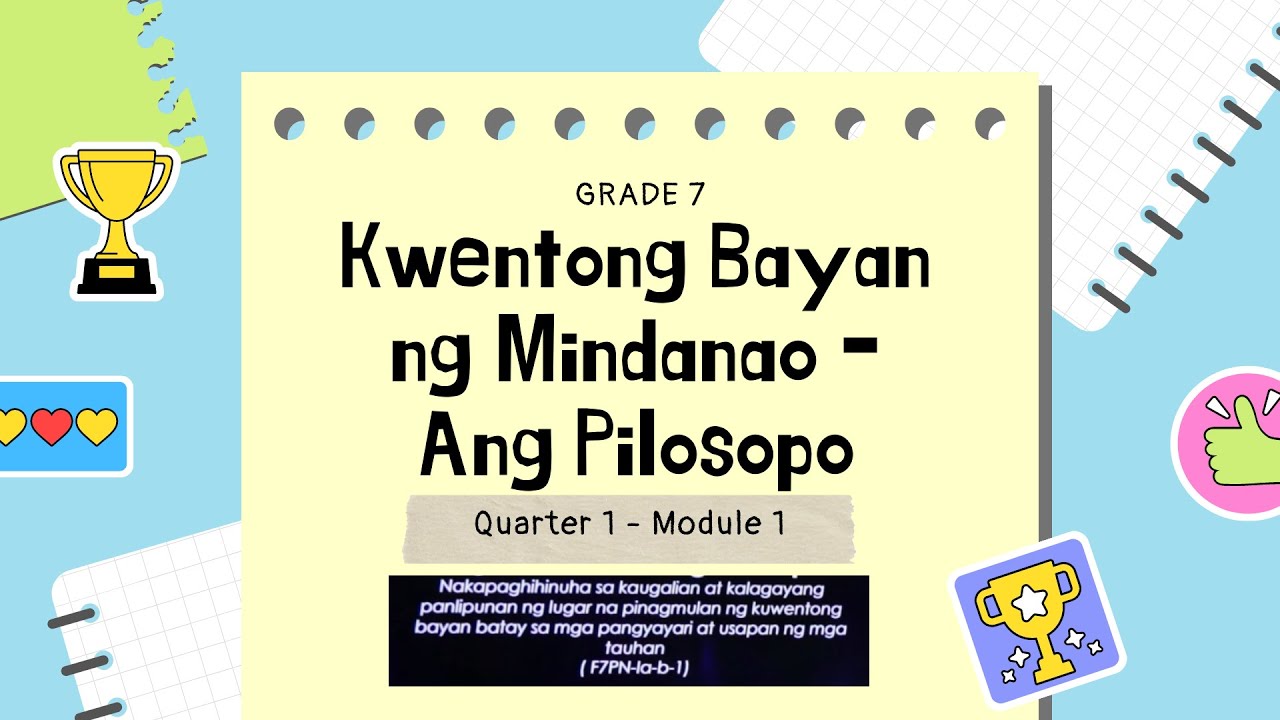 Filipino 7 (Quarter 1 Module 1: Lesson 1) - Kwentong Bayan ng Mindanao ...