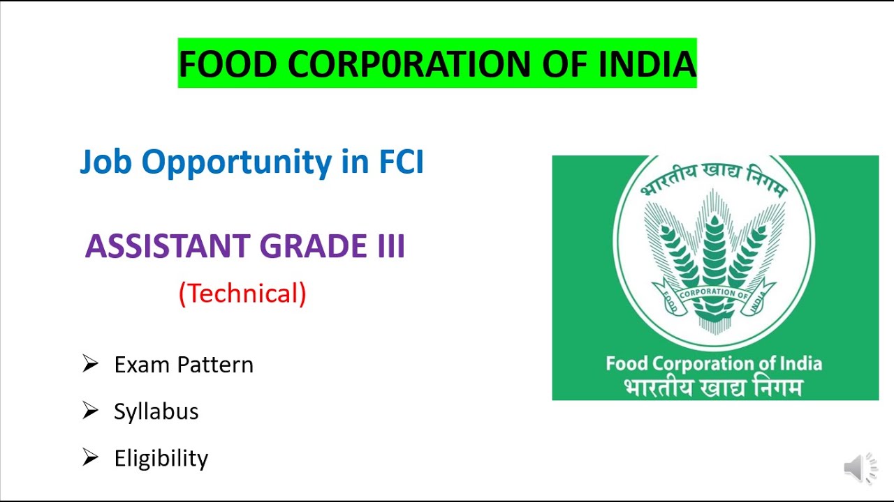 FCI Recruitment 2022 | FCI Exam Date and Qualification |FCI Exam ...