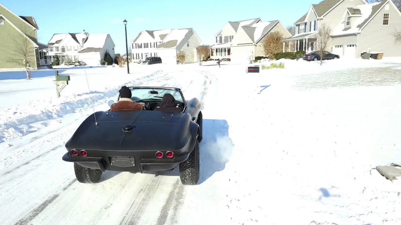 1963 Chevy corvette 4x4 snow storm cruising - YouTube
