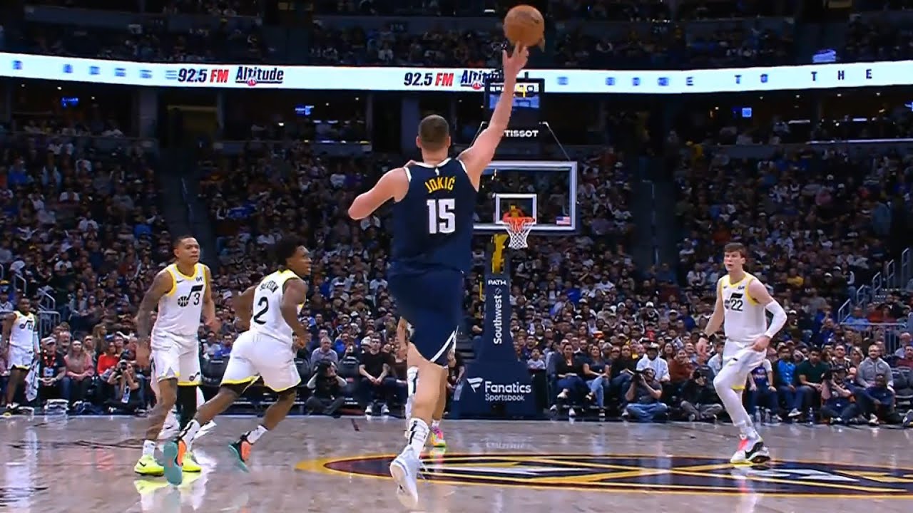 Nikola Jokic INSANE one handed 3/4 court shot buzzer beater 😱 - YouTube