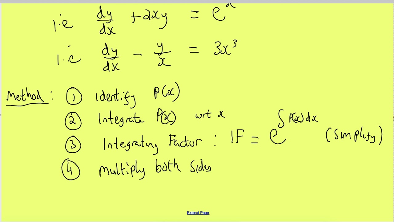 Integrating Factor Differential Equations YouTube