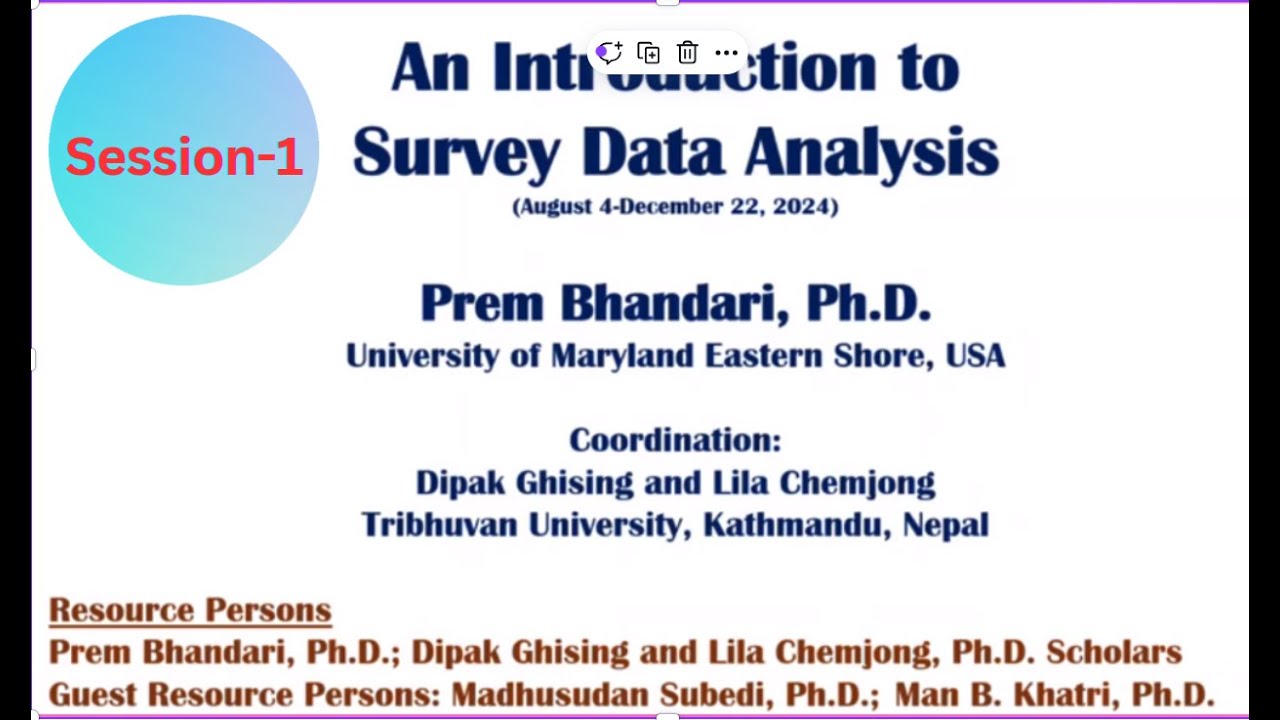 Survey data analysis training 2024 (Introductory part/First Session) - YouTube