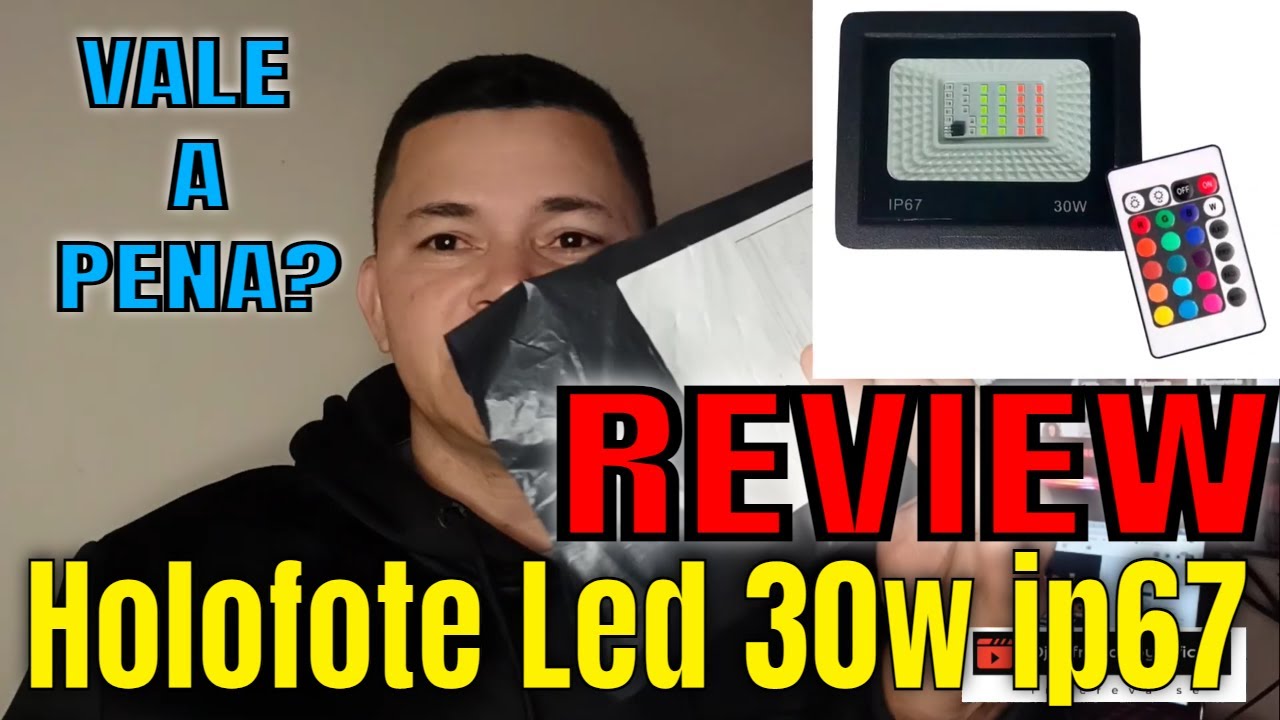 Review Holofote Led RGB 30W IP67 Com Controle Remoto - YouTube