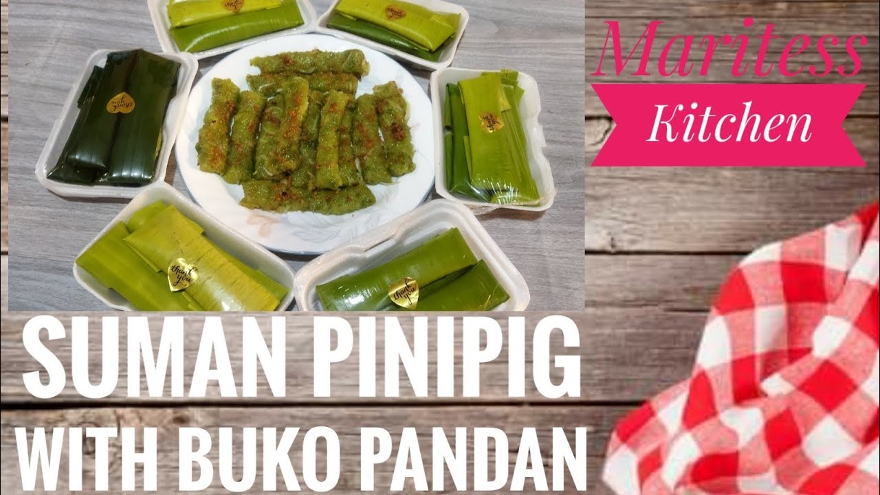 suman pinipig with buko pandan - YouTube