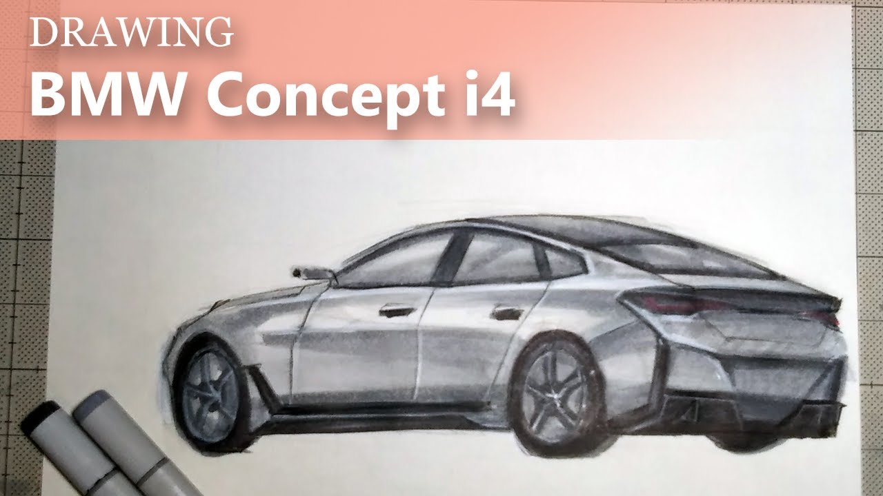 BMW concept i4 | Drawing: Rear perspective View - YouTube