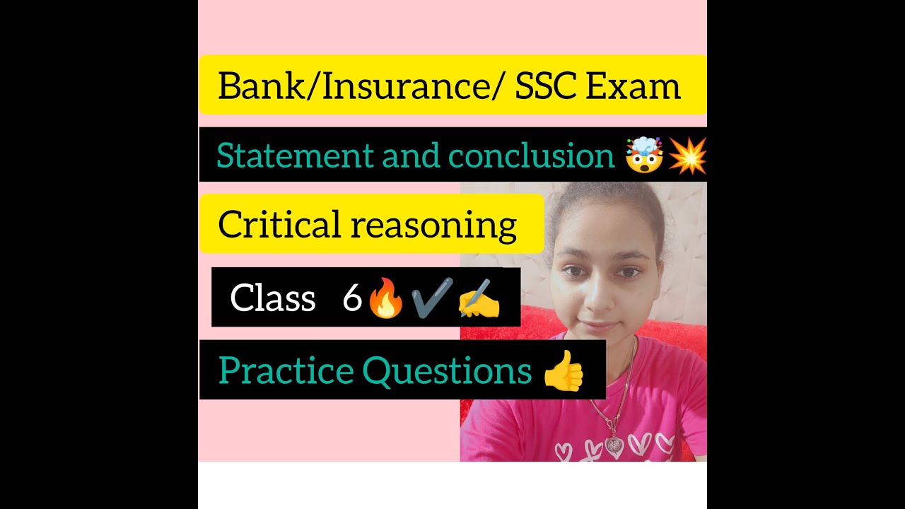 Critical reasoning class 6 (statement and conclusion) Practice Question ...