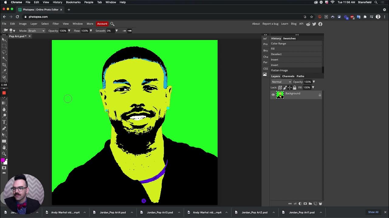 Andy Warhol pop art portrait in PhotoPea Part 3 - YouTube