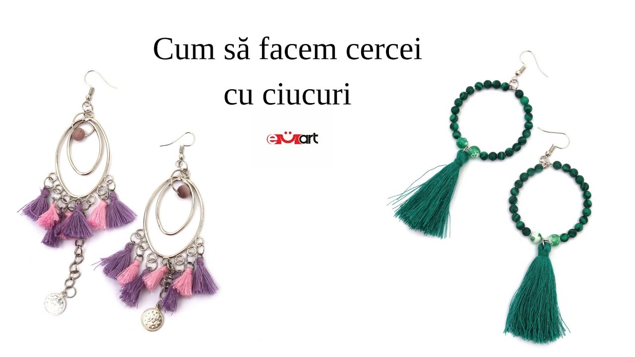 Cum să facem cercei cu ciucuri - YouTube