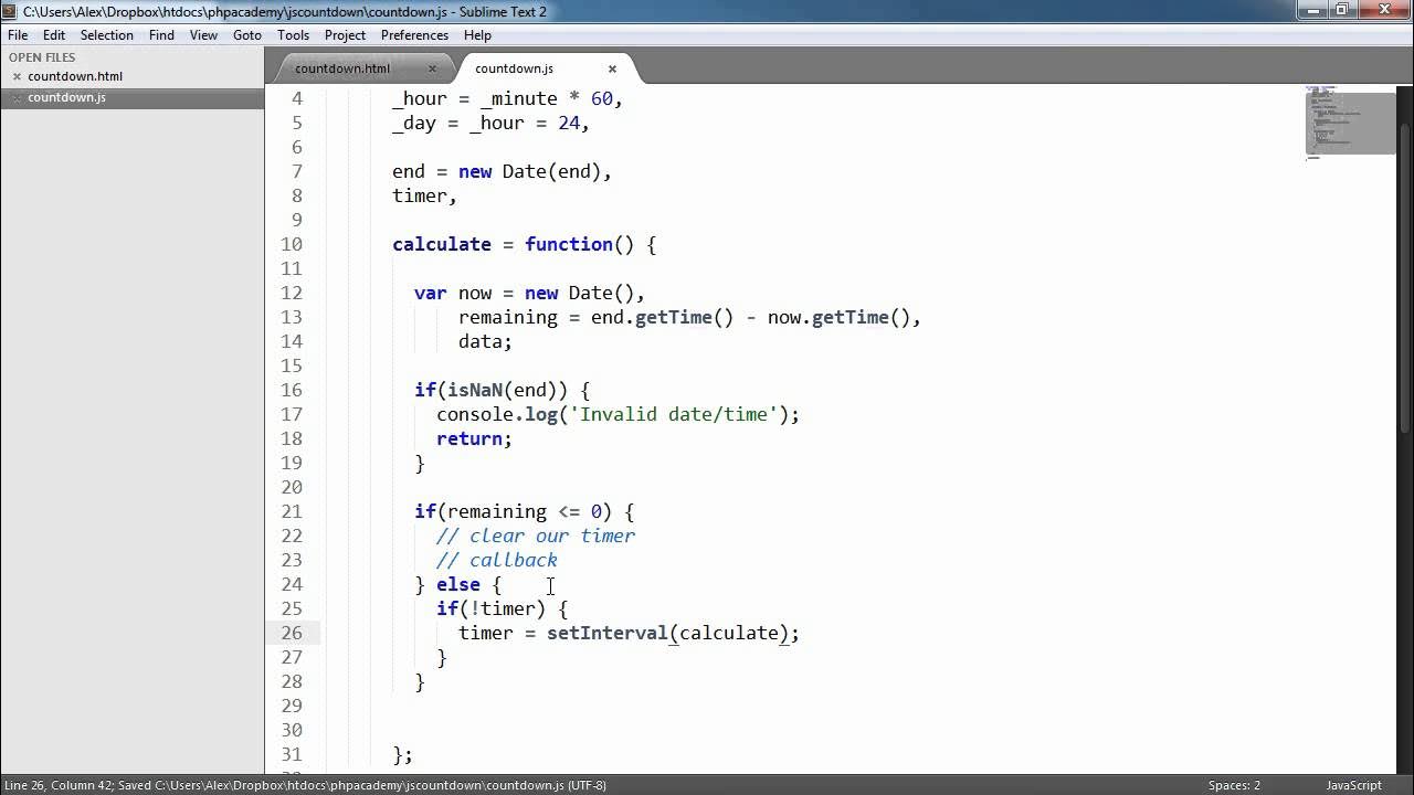 Pure JavaScript Countdown - YouTube