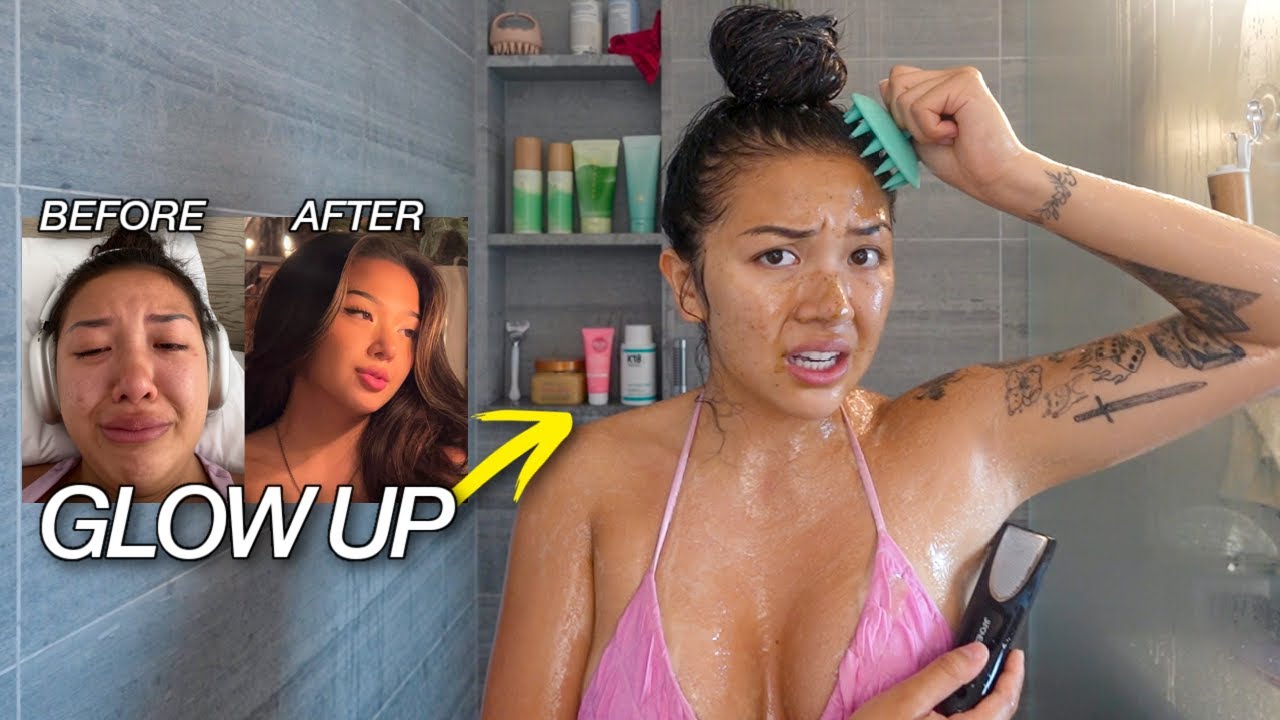 affordable glow-up transformation *at home* in 24 hours - YouTube