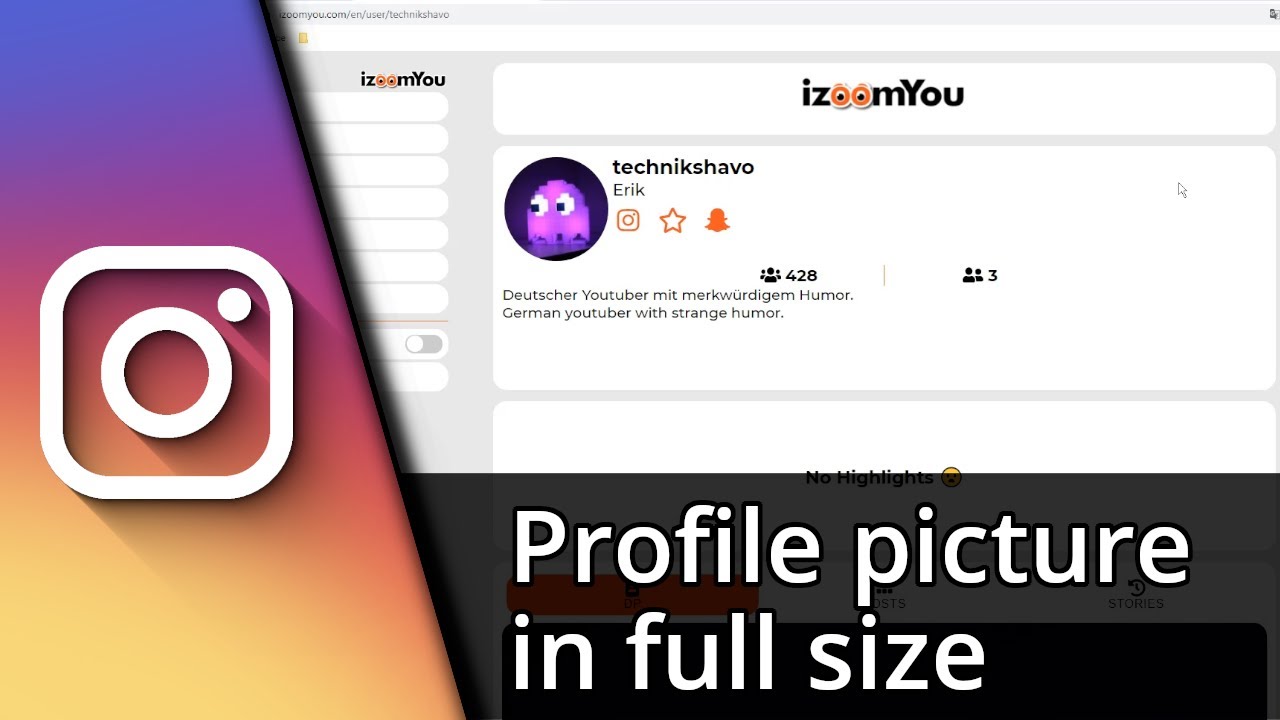 Instagram profile picture in full size (Zoom / Download) Tutorial - YouTube