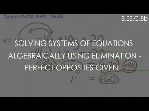 Solving Systems of Equations Algebraically - Opposites Given | 8.EE.C ...