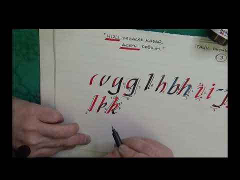 İTALİK KÜÇÜK HARFLER-3 g-h-ı-i-j-k-l-m-n.
