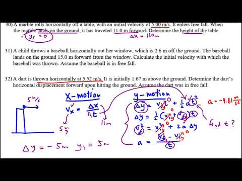 Horizontally Launched Projectile Problems - YouTube