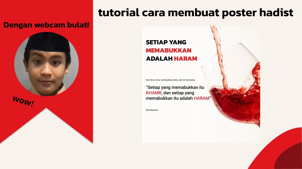 Tutorial cara membuat Poster Hadist - YouTube