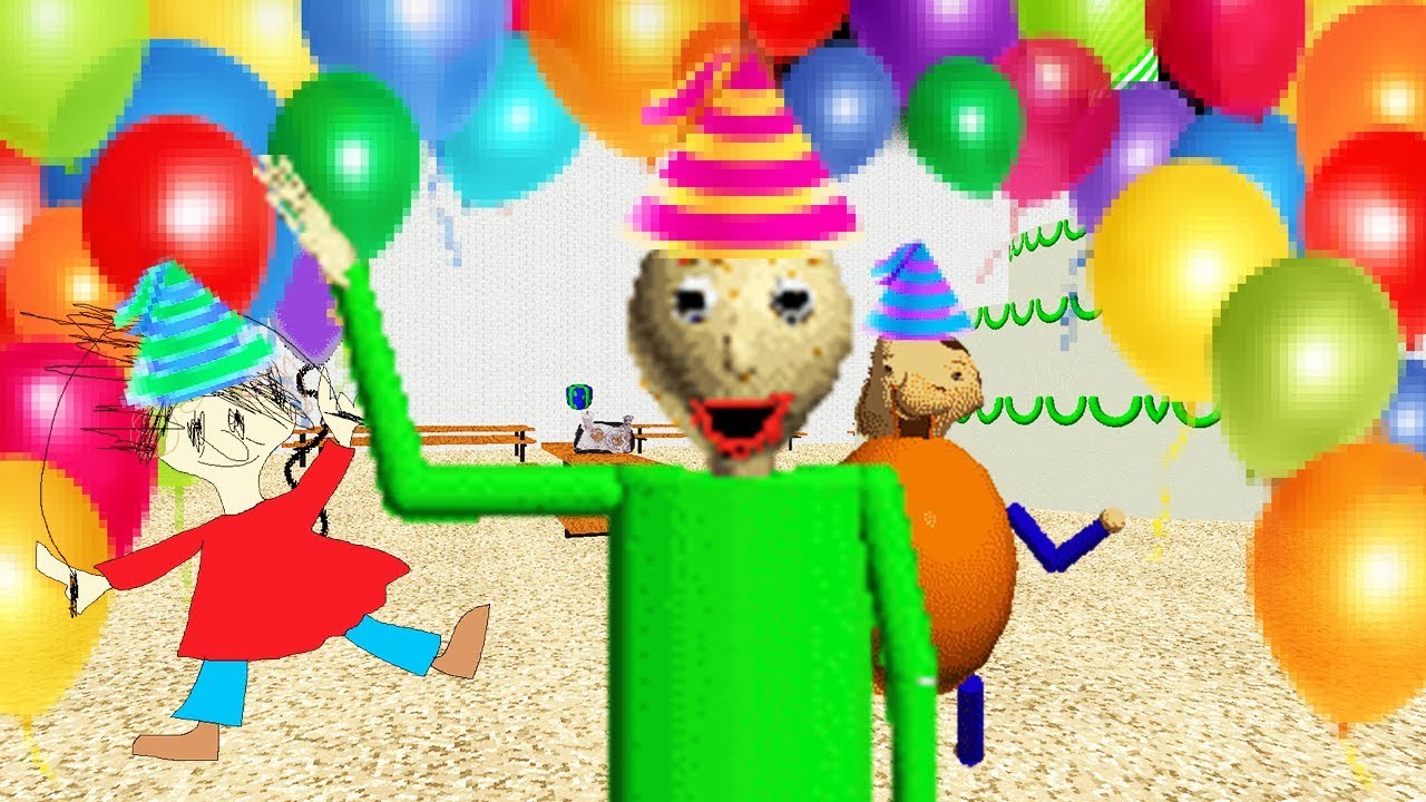 PARTY in School! Baldi's Basics Party! - YouTube