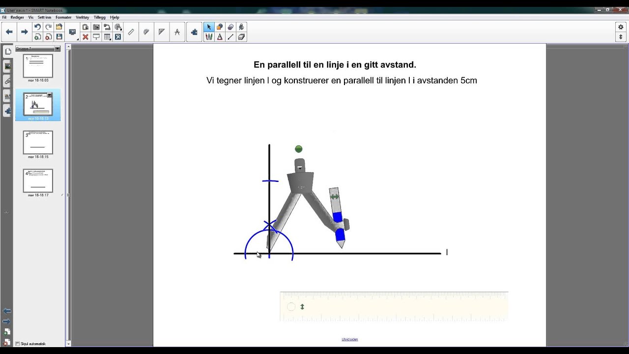 Konstruksjon av parallelle linjer - YouTube