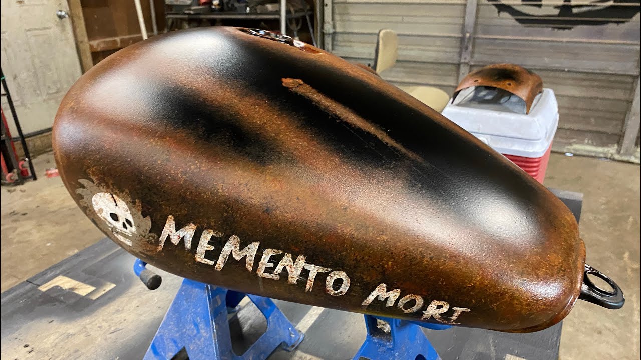 Faux Patina Rat Bike, Fake rust motorcycle paint - YouTube