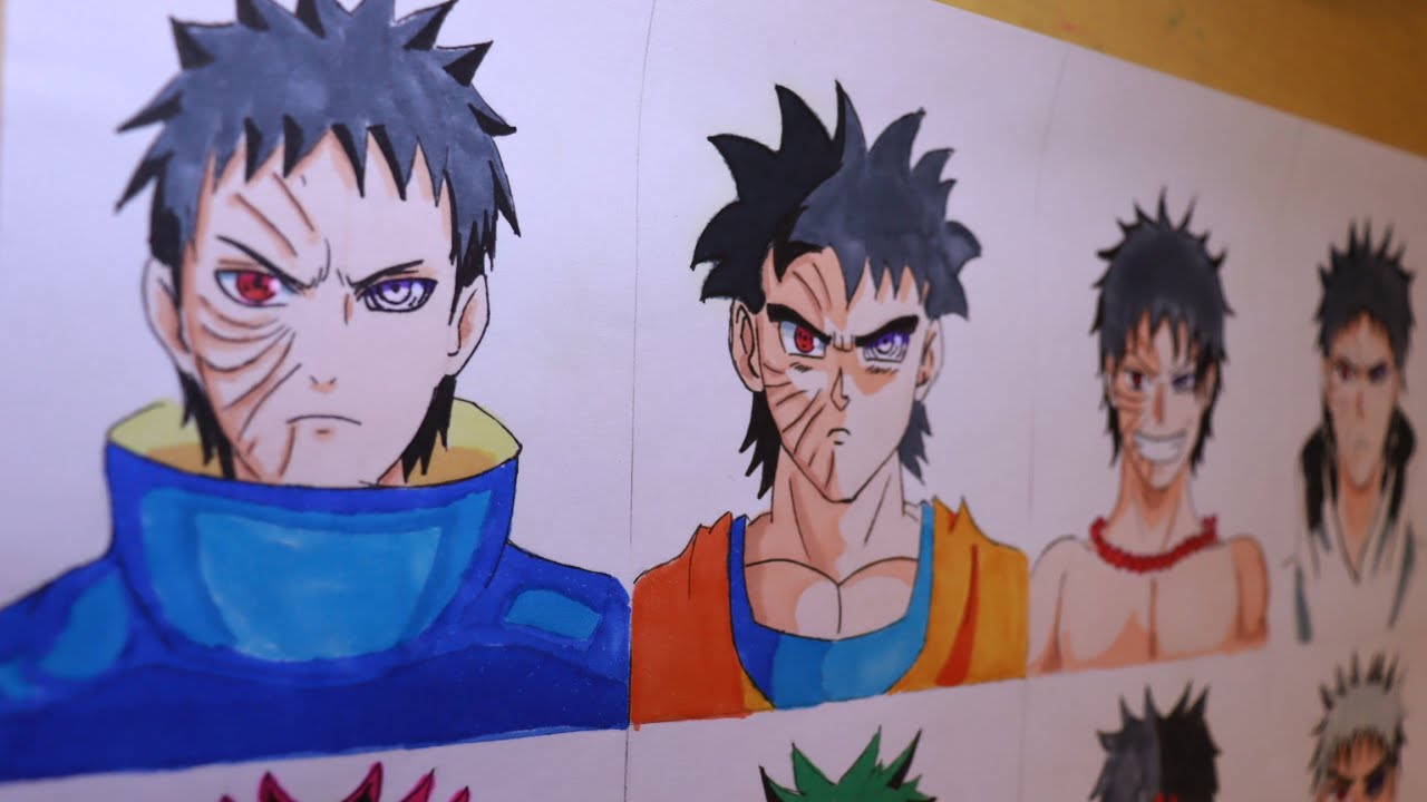 Disegno Obito in 8 Diversi stili anime- Obito Uchiha In Different ...