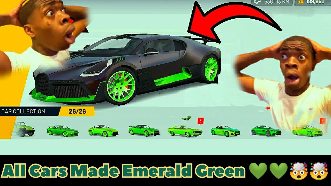 All CARS turned GREEN in Extreme Car Driving Simulator in 5 minutes ...