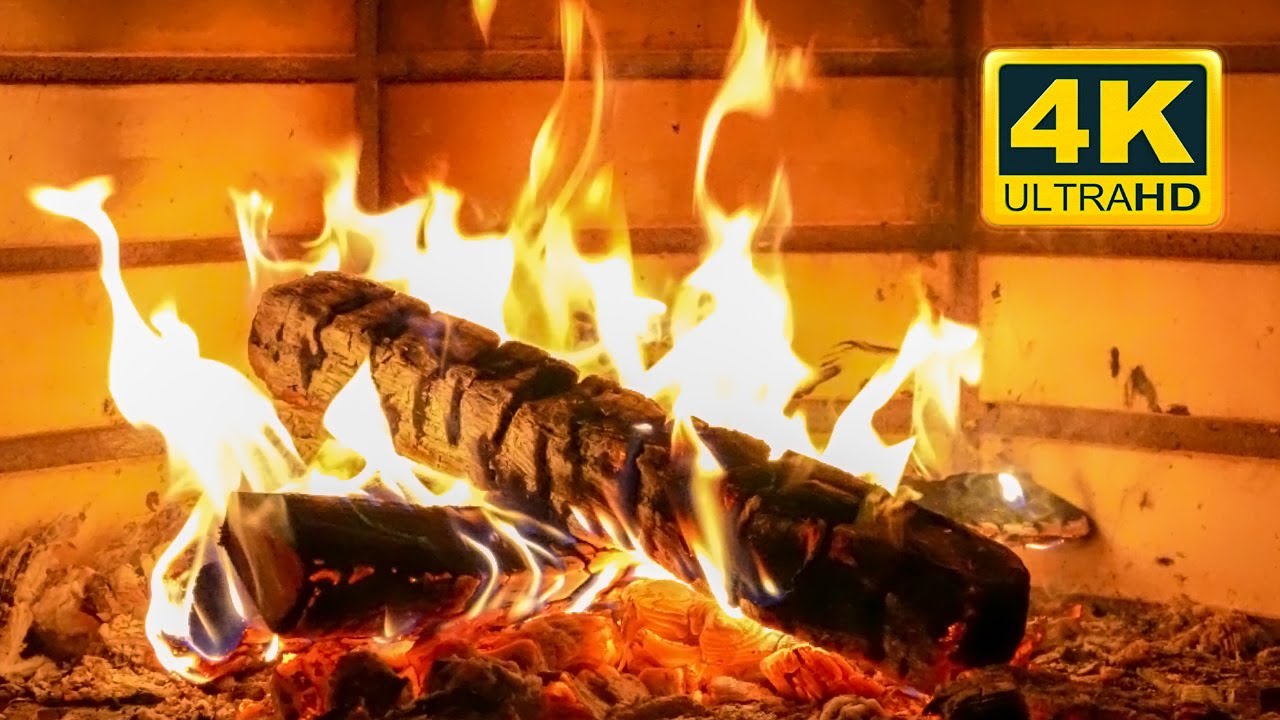 🔥 Wonderful Fireplace 4K for Relaxing Night (3 Hours). Fireplace ...