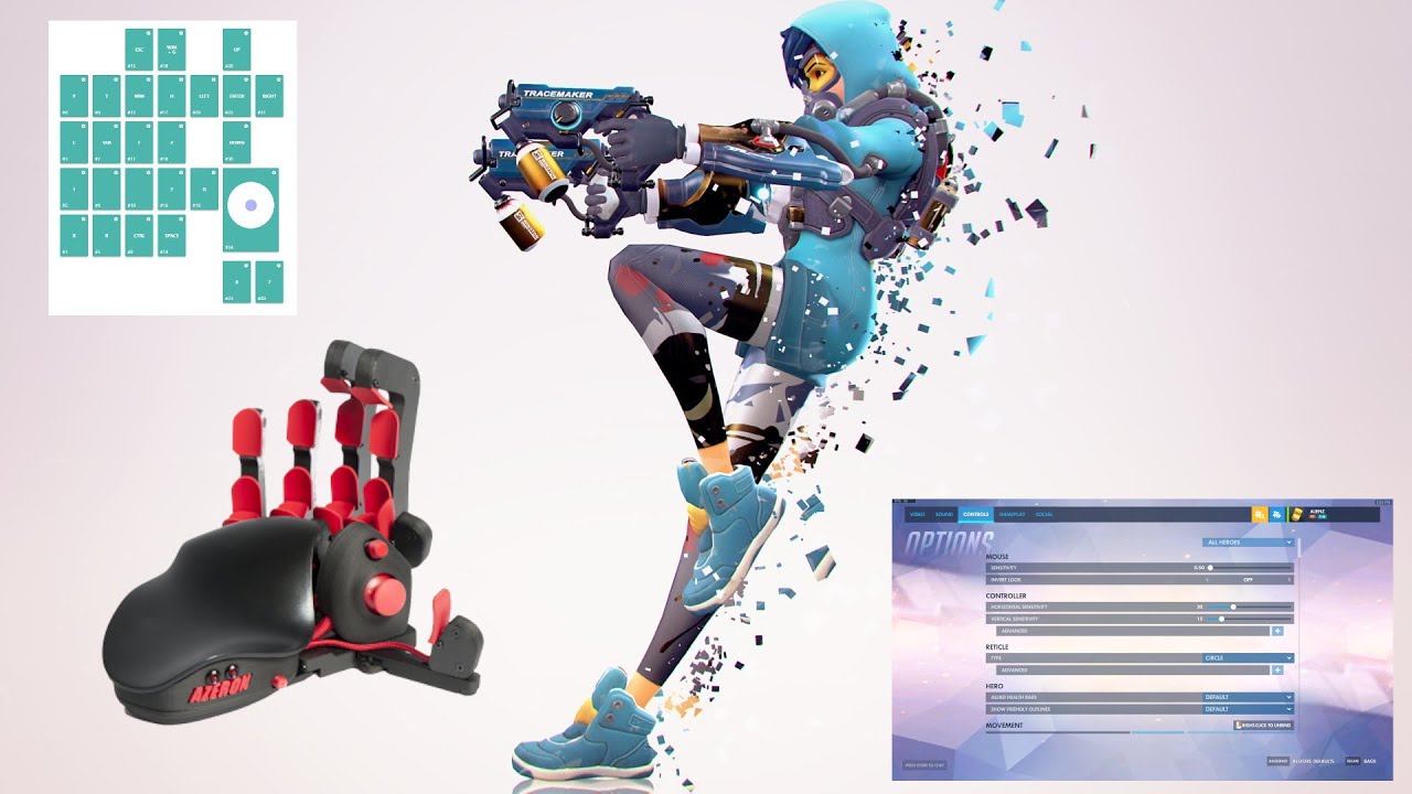 All My Overwatch Keybinds with the Azeron Gaming Keypad! - YouTube