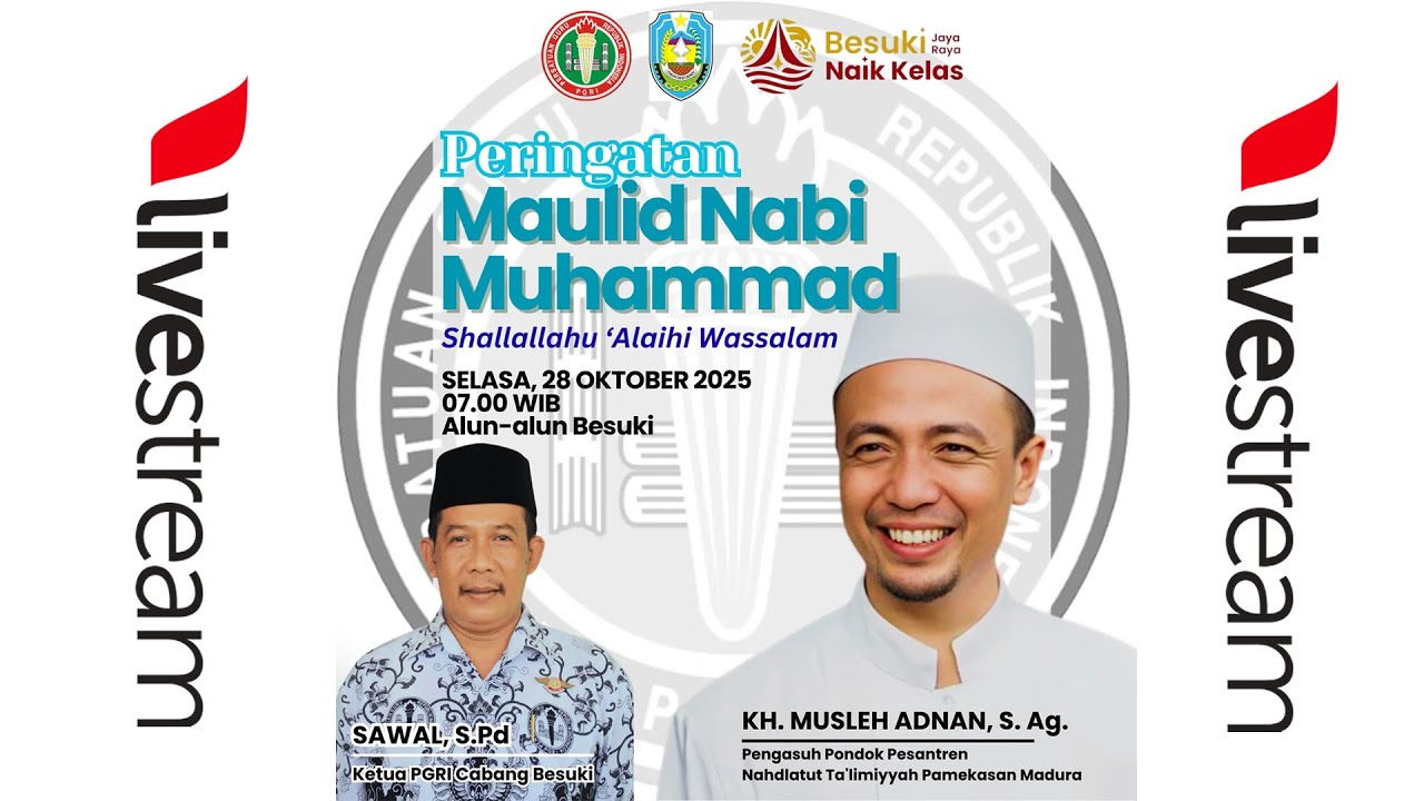 PENGAJIAN MULID NABI MUHAMMAD SAW || PGRI CABANG BESUKI Bersama KH ...