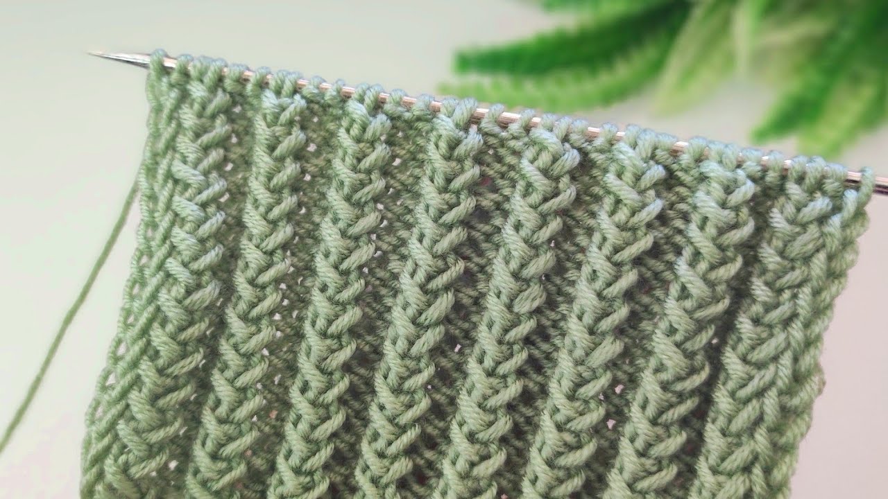 gorgeous two needle knitting pattern - YouTube
