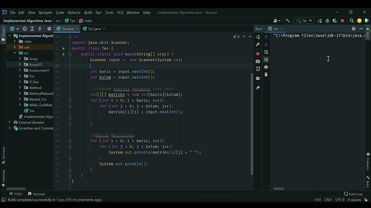 Matriks Array 2D Java ( Membuat Matriks dari inputan ) #array #matriksarray2D - YouTube