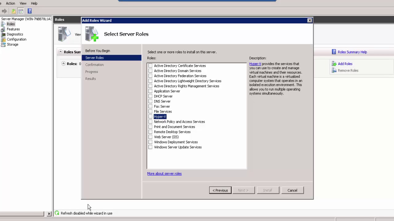 How To Install & Configure Hyper-V On Windows Server 2008 R2 !! - YouTube