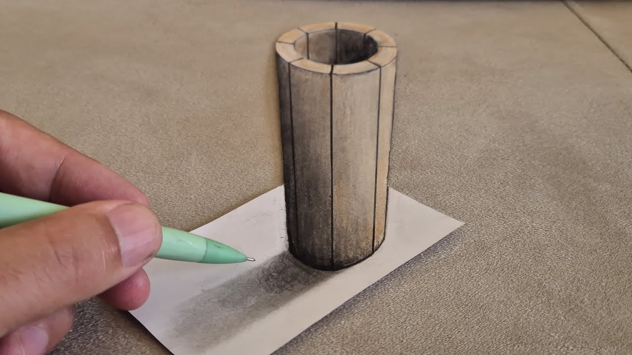 3d drawing on paper how to draw 3d art - YouTube