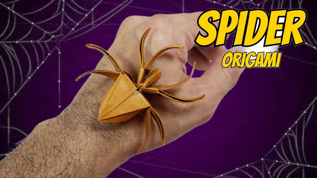 EASY ORIGAMI SPIDER [ NO SCISSOR ] How To Make An Origami Spider! By D ...