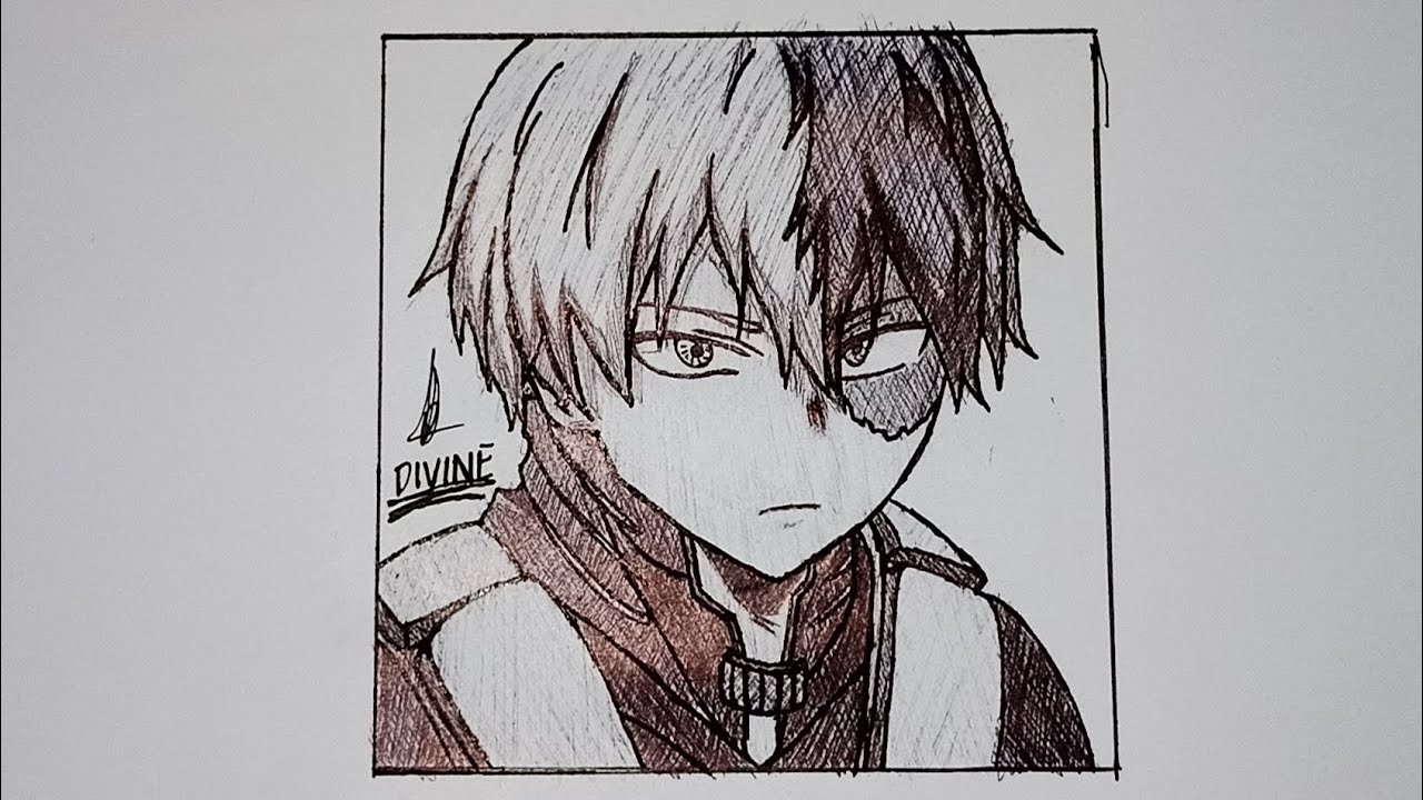Easy Drawing of Shoto Todoroki from My Hero Academia - YouTube