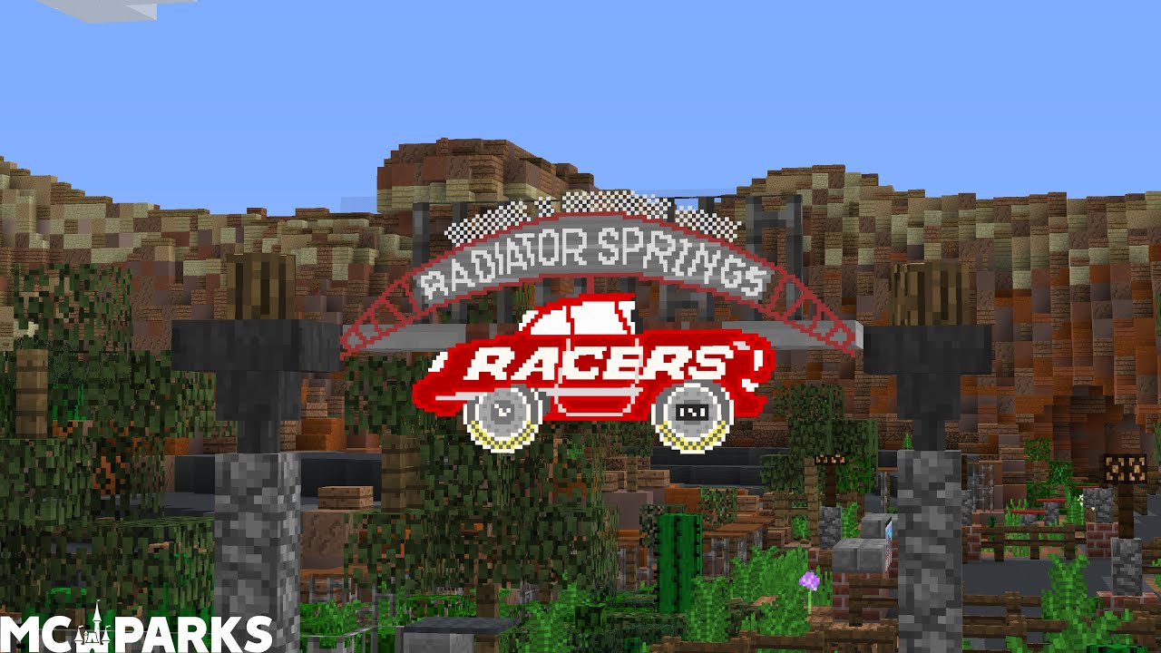 'Radiator Springs Racers' (MCParks Minecraft Recreation) - YouTube